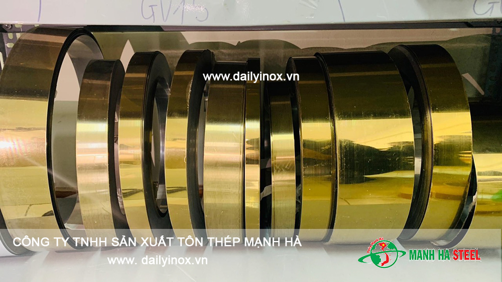 Inox vàng bóng - Mirror Gold Stainless steel - Đại lý inox Mạnh Hà